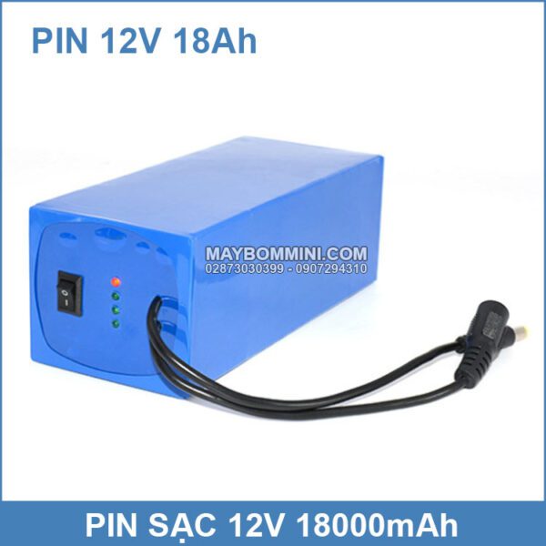 Pin sạc 12V 18000mAh kèm sạc pin