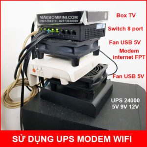 Nguồn điện UPS dự phòng modem wifi camera USB 5V 9V 12V 24000mAh MAXPOWER