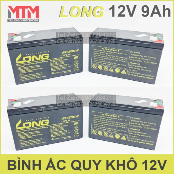 Bình ắc quy khô 12V 9Ah LONG cao cấp chuyên dụng