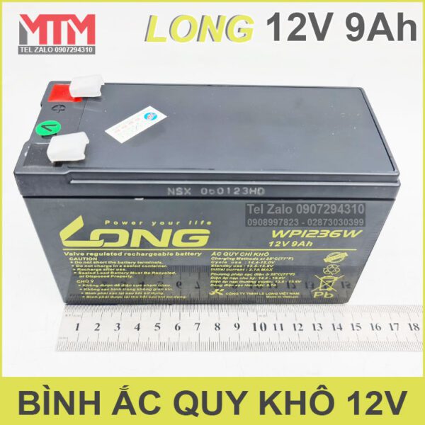 Bình ắc quy khô 12V 9Ah LONG cao cấp chuyên dụng
