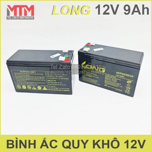 Bình ắc quy khô 12V 9Ah LONG cao cấp chuyên dụng