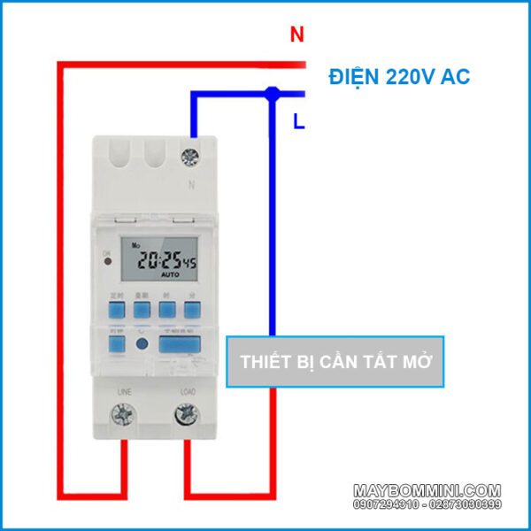 Timer hẹn giờ điện tử tắt mở thiết bị điện 220V 6600W 17 chương trình ...