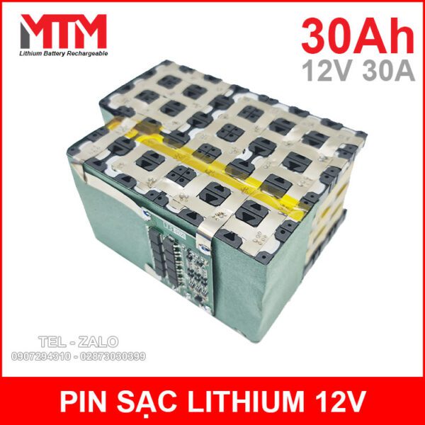 Box pin sạc lithium 12V 30000mAh 30A MTM kèm sạc