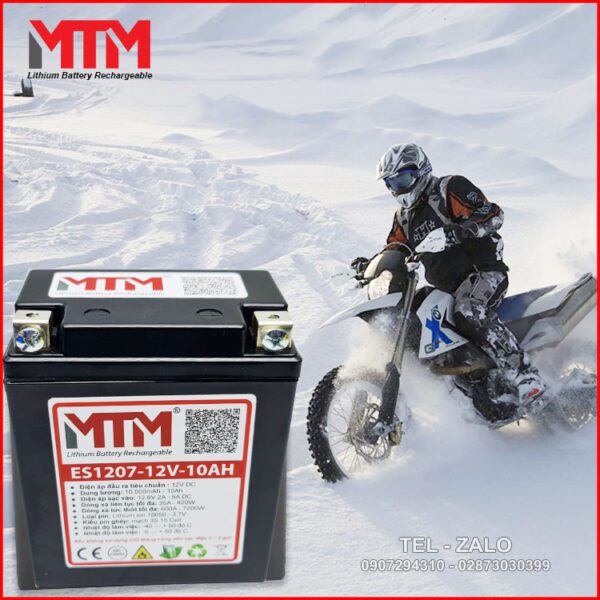 Bình ắc quy pin lithium xe máy 12V 10Ah 600A ES1207