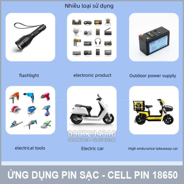 Cell pin Lishen xám 18650 2000mAh 3.7V 10C nội trở 13 chính hãng - hộp ...