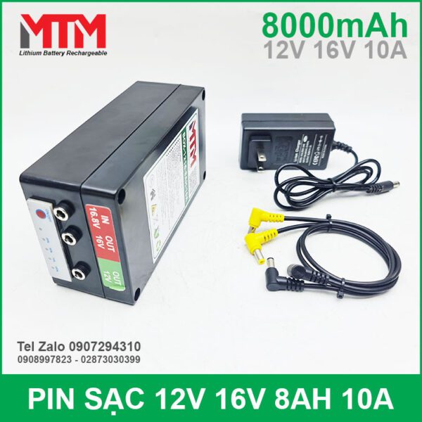 Box pin sạc lithium 12V 16V 8000mAh 10A MTM
