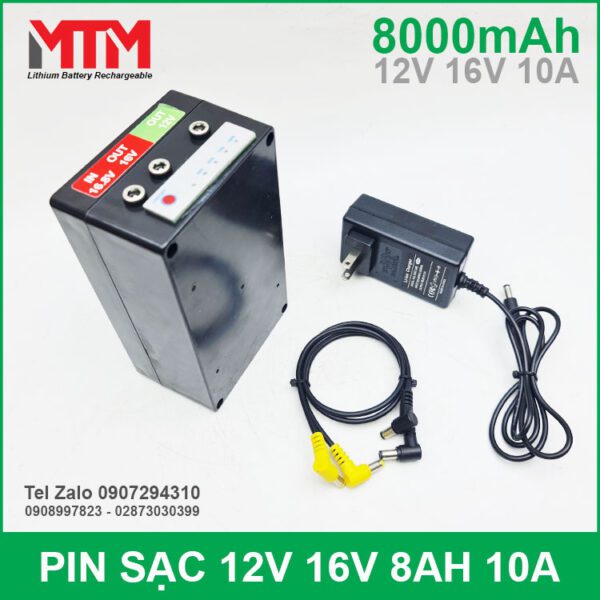 Box pin sạc lithium 12V 16V 8000mAh 10A MTM