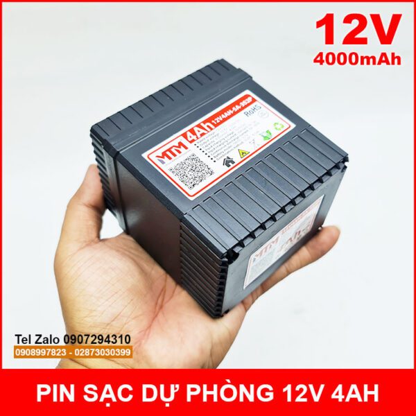 Pin sạc dự phòng 12V 4000mAh kèm sạc