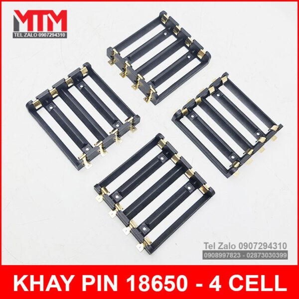 Khay pin 18650 SMT SMD chân đồng 4 cell loại tốt