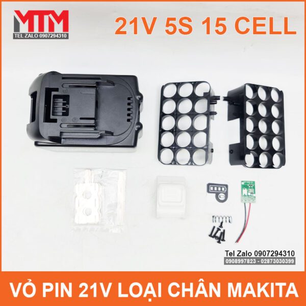 Vỏ pin Makita 18V 21V 15 cell kèm báo pin mạch sạc bảo vệ 80A