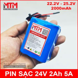 Khối pin 24V 2.6Ah 6S 65A MTM