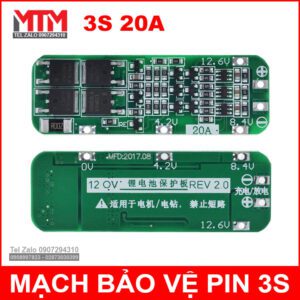 Mạch bảo vệ pin 3S 12V 20A PCB BMS