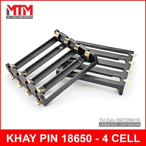 Khay pin 18650 SMT SMD chân đồng 4 cell loại tốt