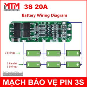 Mạch bảo vệ pin 3S 12V 20A PCB BMS