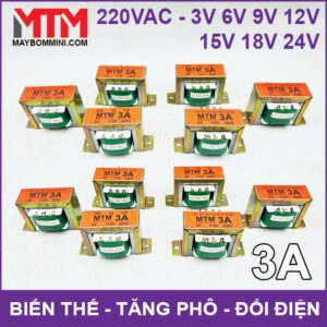 Biến thế 220V ra 3V 6V 9V 12V 15V 18V 24V 3A MTM