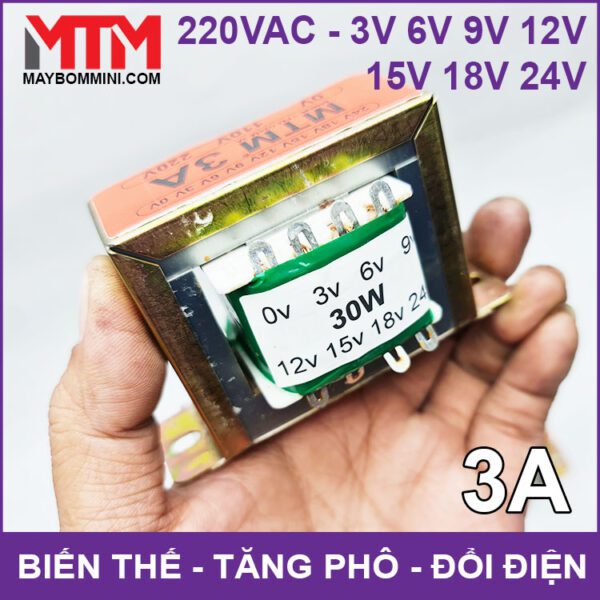 Biến thế 220V ra 3V 6V 9V 12V 15V 18V 24V 3A MTM