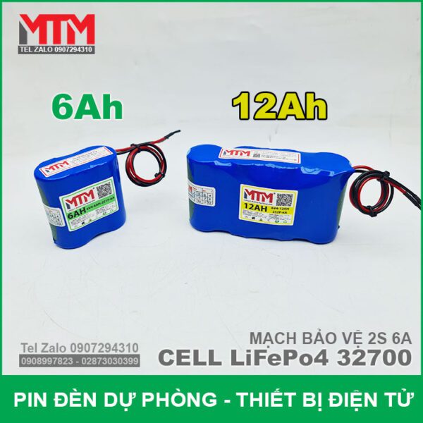 Khối pin sạc 6.4V 7.3V 6Ah 6A LiFePo4 2S MTM