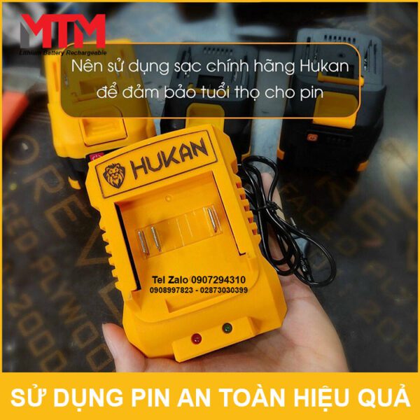 Pin chân phổ thông 18V 21V 3Ah 10 cell Hukan